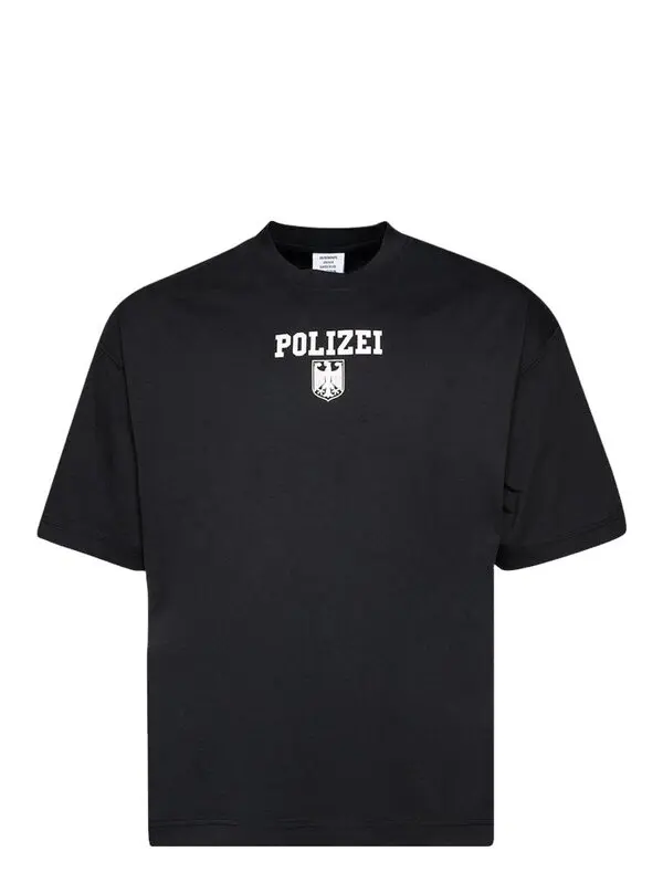Vetements Polizei Regular Tee Washed - Black