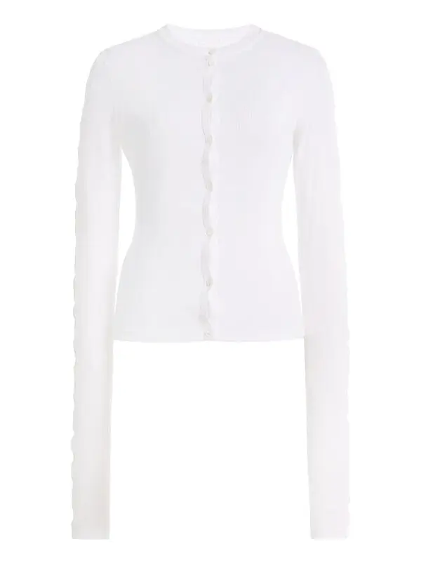 BIRROT Line Cardigan - White