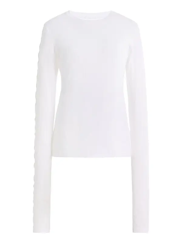BIRROT Line Cotton Top - White
