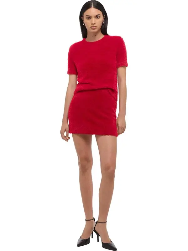 Helmut Lang Sweater Mini Skirt - Red