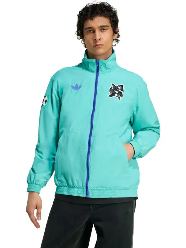 Adidas Seattle Sounders Fc 2025 Originals Archive Anthem Jacket - Semi Mint Rush / White