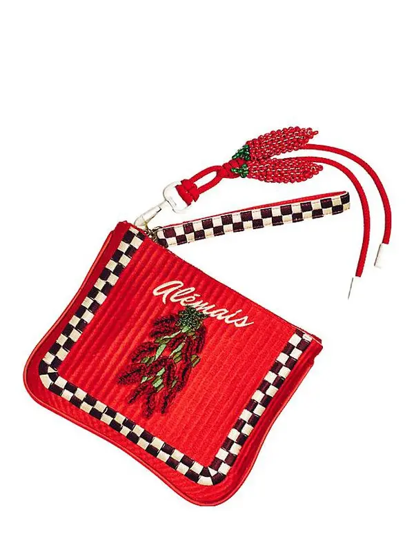 ALEMAIS Contessa Beaded Change Pouch - Red