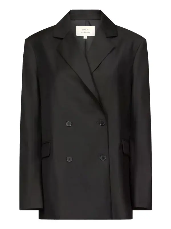 Loulou De Saison Double-breasted Blazer With Notched Lapels - Black