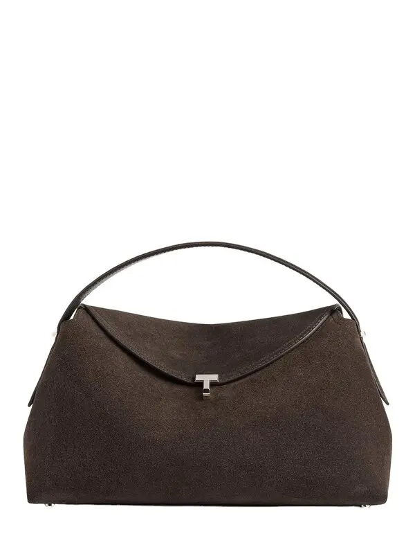 TOTEME T-lock Suede Top Handle Bag - Brown
