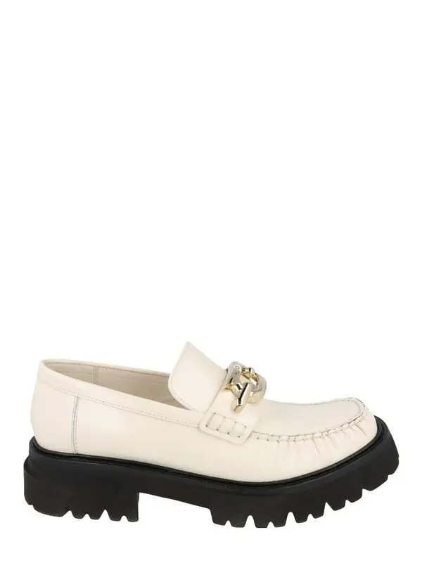 FERRAGAMO Ingrid Leather Loafers - White