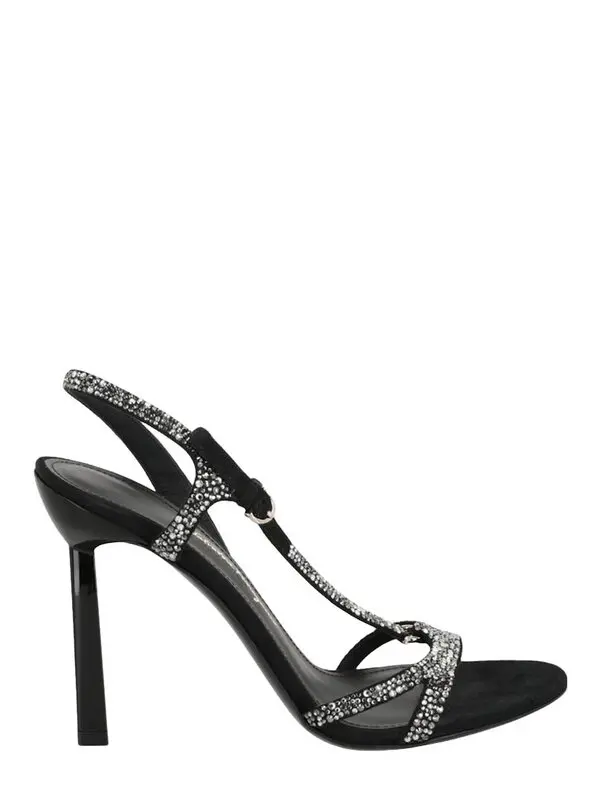 FERRAGAMO Jole X5 Crystal Embellished Heels - Black