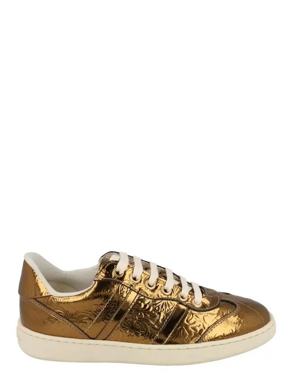 FERRAGAMO Faith Metallic Sneakers - Brown