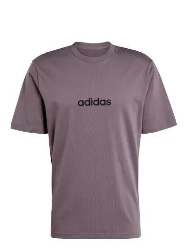 Adidas Essentials Linear Single Jersey Tee Shirt - Grey Strata Black