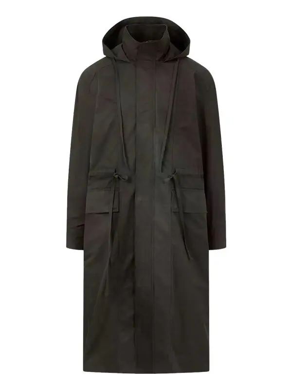 STUDIO TOMBOY Hooded Drawstring Coat - Black