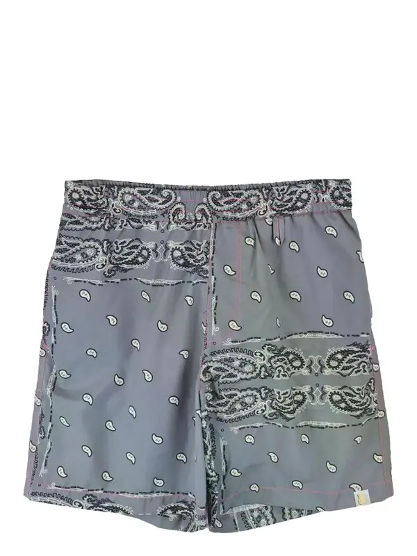 THE WORLD IS YOURS Paisley-print Swim Shorts - Grey