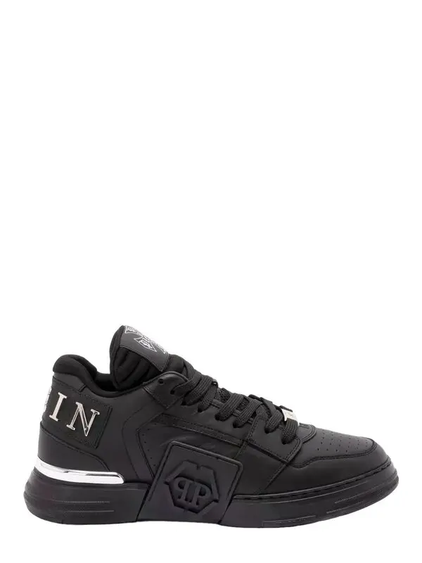 Philipp Plein Leather Sneakers - Black