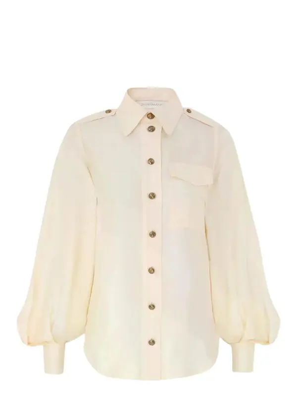 Zimmermann Utility Silk Shirt - Neutrals