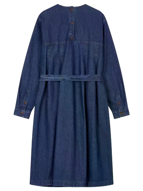 STUDIO TOMBOY Waist-belt Denim Shirt Dress - Blue