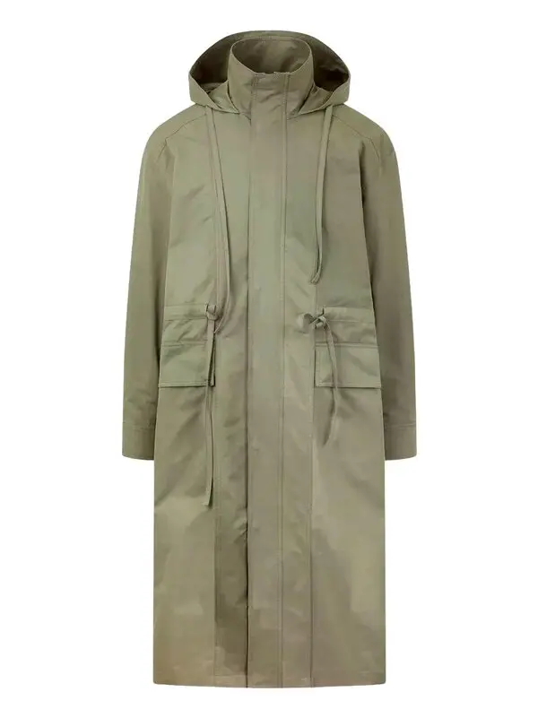 STUDIO TOMBOY Hooded Drawstring Coat - Green
