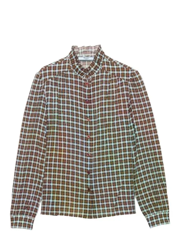 Prada Checked Shirt - Brown