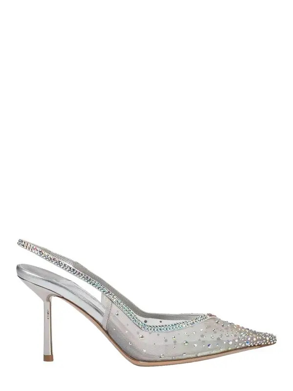 LE SILLA 80mm Nicole Crystal-embellished Slingback Pumps - Silver