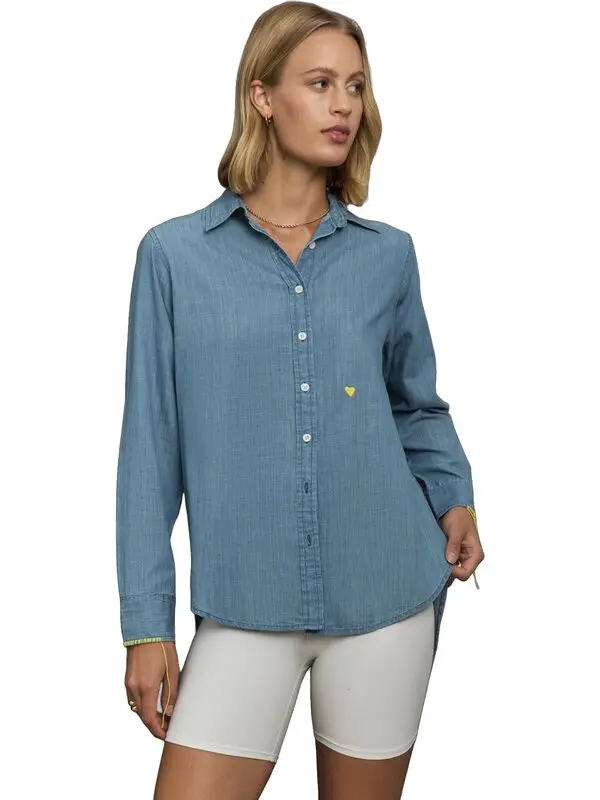 KERRI ROSENTHAL Mia Shirt Love - Chambray Blue