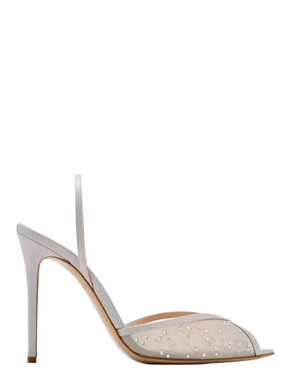 ANDREA WAZEN 105mm Katy Sling Crystal-embellished Slingback Pumps - Neutrals