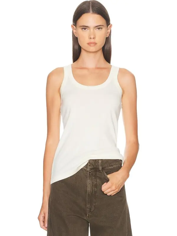 LEMAIRE Rib Tank Top - Light Cream
