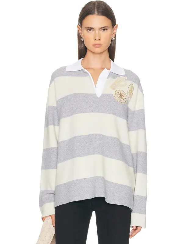 Moncler Long Sleeve Polo Sweater - Grey