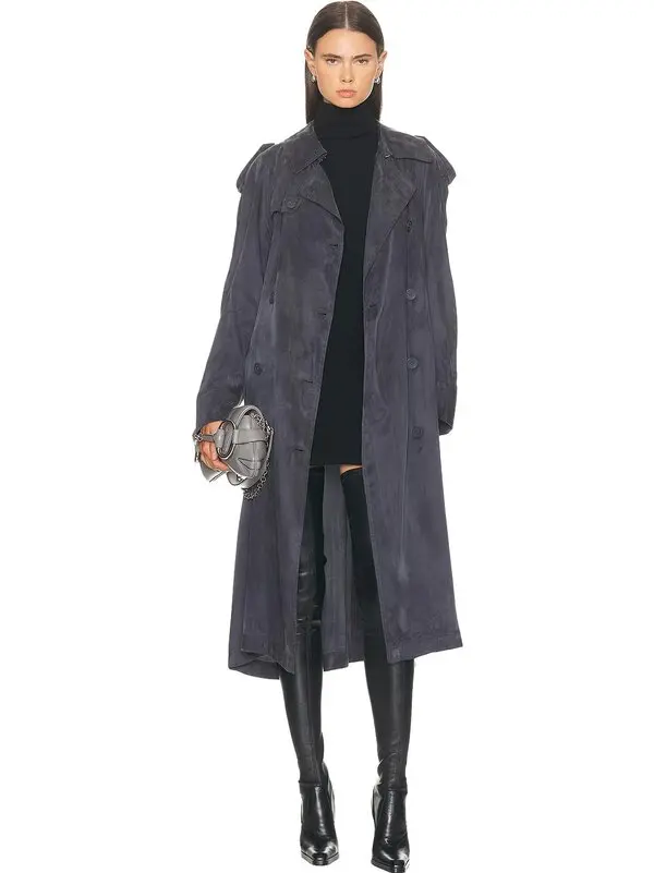 Helmut Lang Fluid Trench Coat - Indigo
