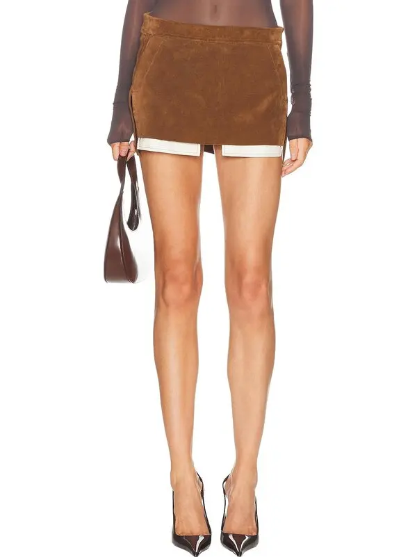 Rick Owens Fog Cutoff Mini Skirt - Chestnut