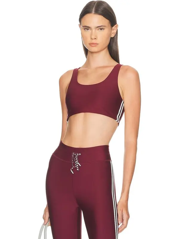 The Upside Oxford Harley Scoop Sports Bra In Red - Merlot