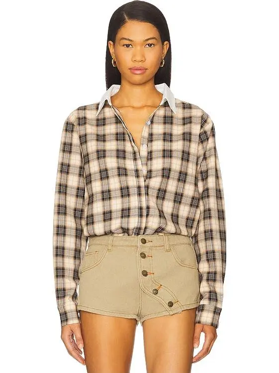 Lioness Vacanza Shirt - Cool Chocolate Plaid