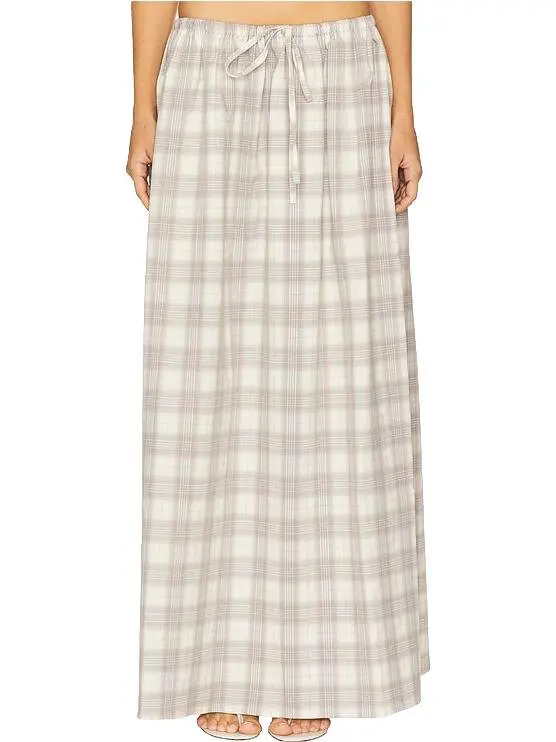 Lioness Sweet Escape Maxi Skirt - Smoke Plaid