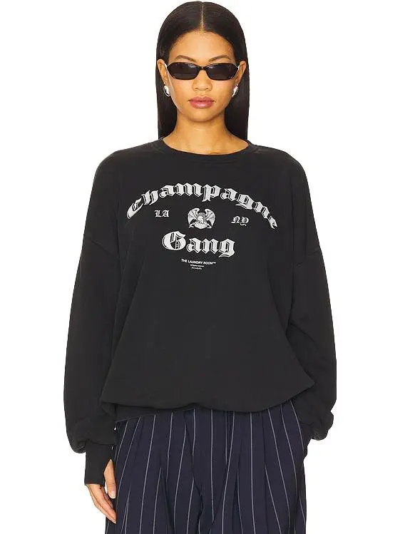 THE LAUNDRY ROOM La Champagne Gang Ny Sweatshirt - Black Snow