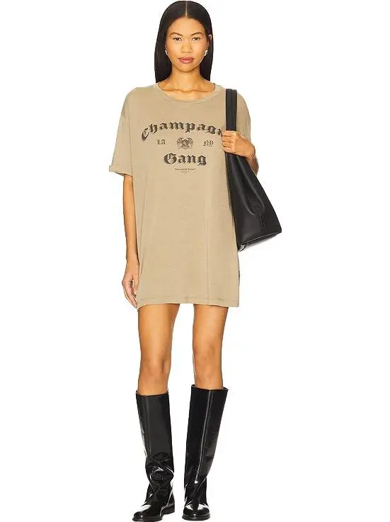 THE LAUNDRY ROOM Champagne Gang Oversized Tee - Camel Gold
