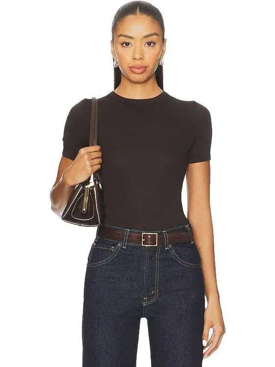 Enza Costa Classic Short Sleeve Tee - Coffee Bean