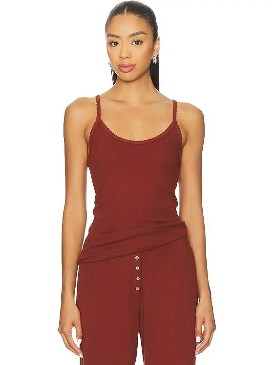 LESET Pointelle Classic Tank Top - Cinnamon