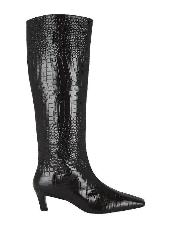 TONY BIANCO Evysa Knee High Boots - Chocolate Croc