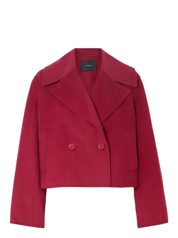JOSEPH Delano Cropped Wool And Cashmere-blend Jacket - Red