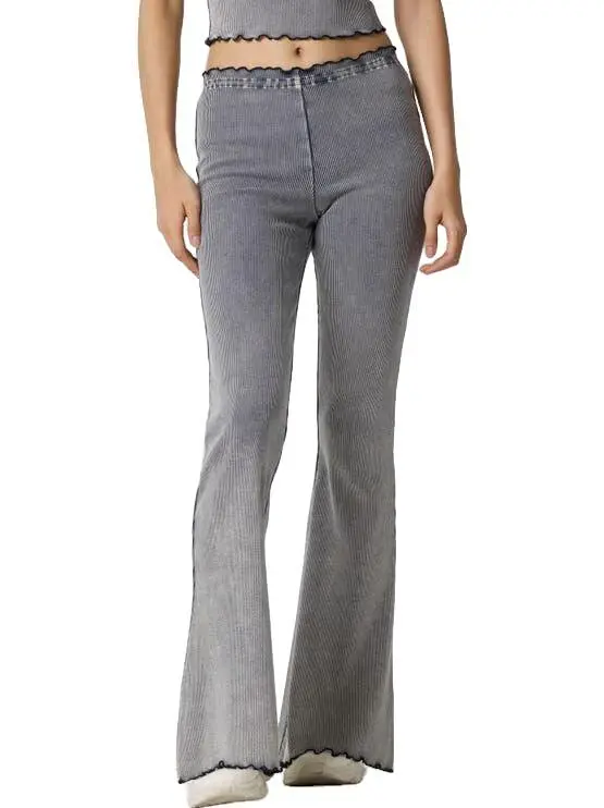 FLORENCE BY MILLS Washed Rib Flare Pants - Washed Ombre Blue