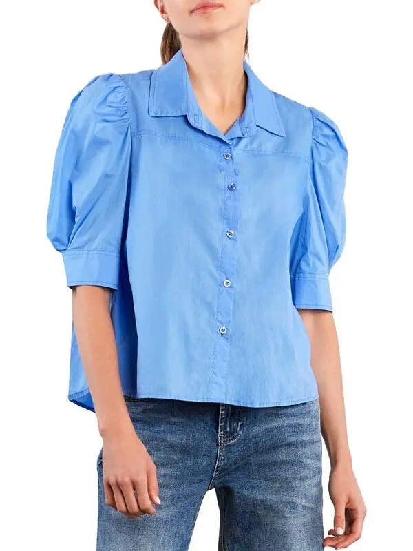 WASH LAB DENIM Perfect As Is Shirt - Cornflower Blue