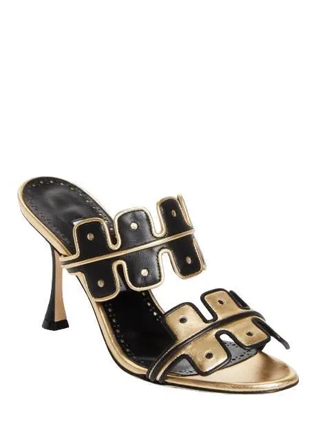 Manolo Blahnik Aplinanu Sandal - Gold7103/blck0015