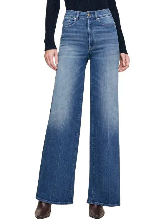 DL1961 Hepburn High-waist Wide-leg Jeans - Oceanside