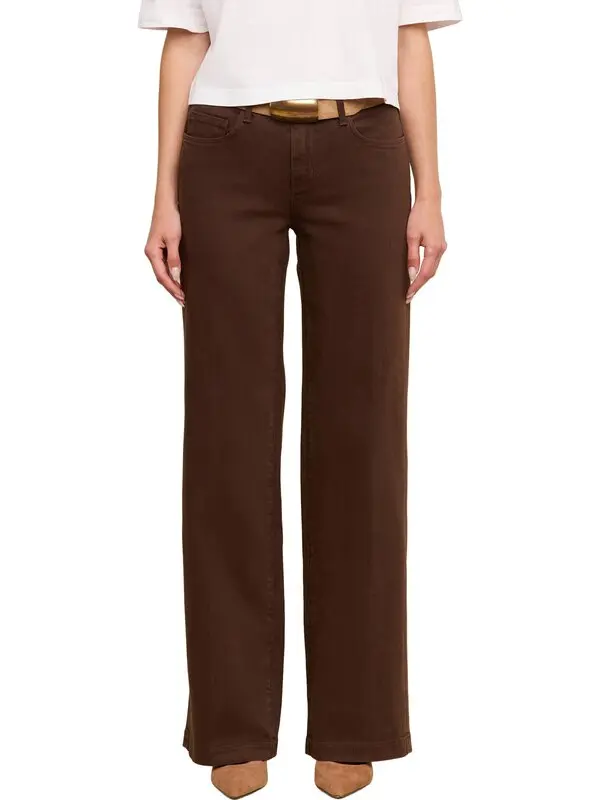 L'Agence Joanne Low-rise Wide-leg Jean - Brown
