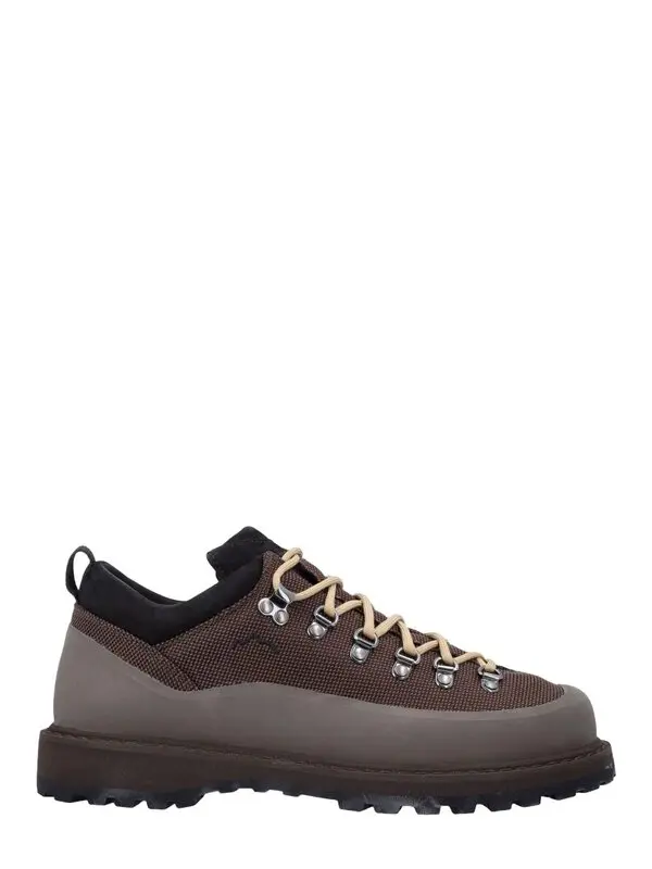 Diemme Lace-up Ankle Boots In Mesh With Padded Ankle And Rubber Sole - Brown