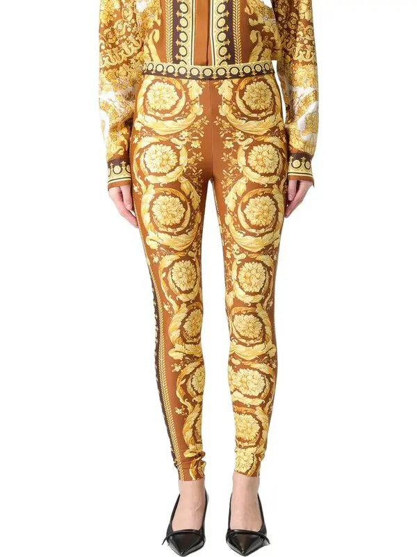 Versace Printed Pants - Brown