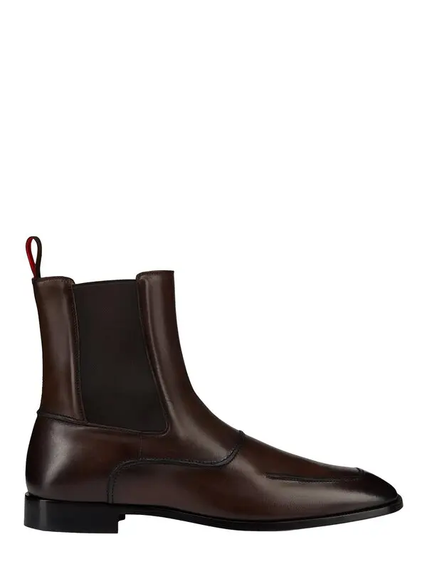 CHRISTIAN LOUBOUTIN Serchelsea Leather Ankle Boots - Brown
