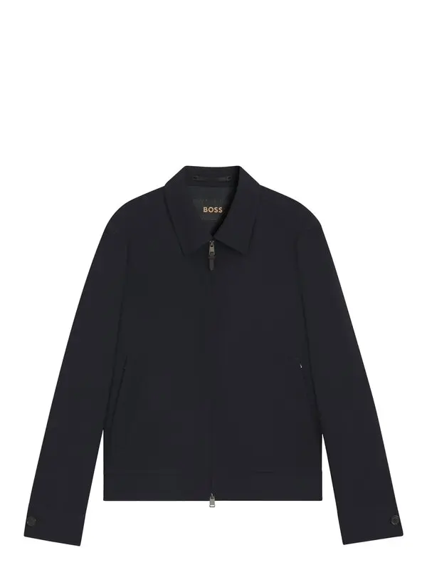 BOSS Virgin Wool Water-repellent Slim-fit Jacket - Blue