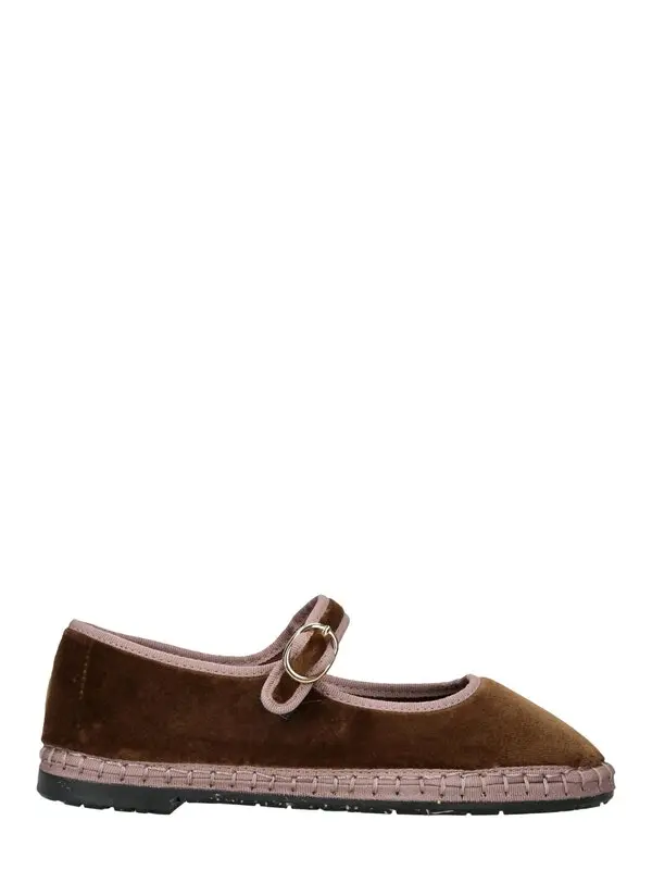 FLABELUS Velvet Balthasar Mary Janes - Brown