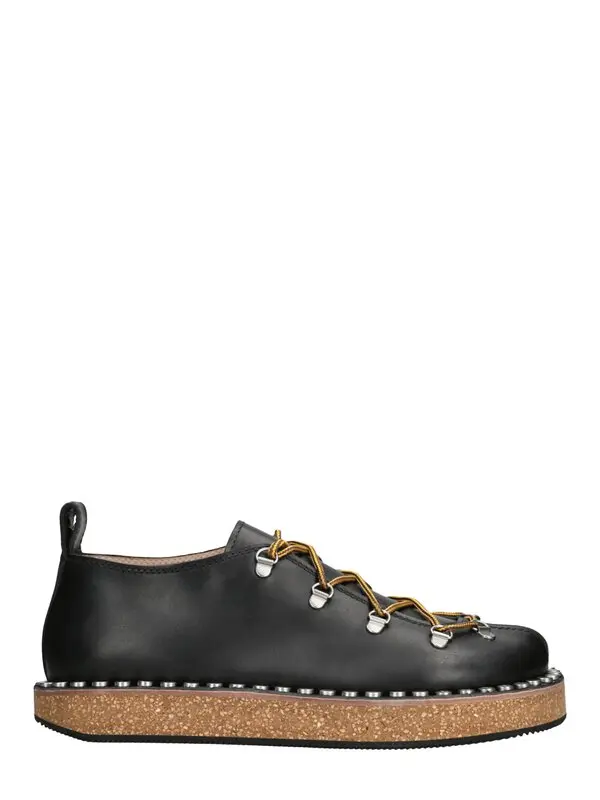 Loewe Leather Rivet Hiking Boots - Black