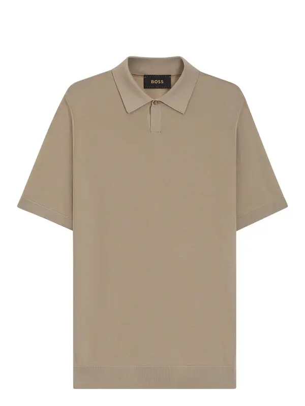 BOSS Virgin Wool Polo Shirt - Beige