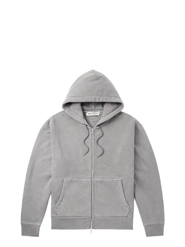 Our Legacy Rascal Cotton-jersey Zip-up Hoodie - Gray