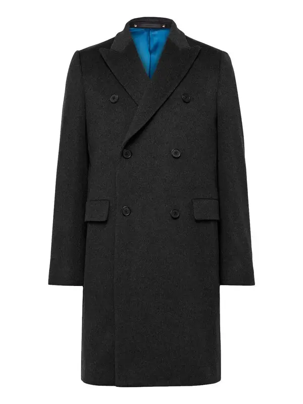 Paul Smith Double-breasted Wool And Cashmere-blend Felt Overcoat - Gray