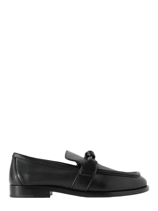 Bottega Veneta Astaire Knotted Leather Loafers - Black
